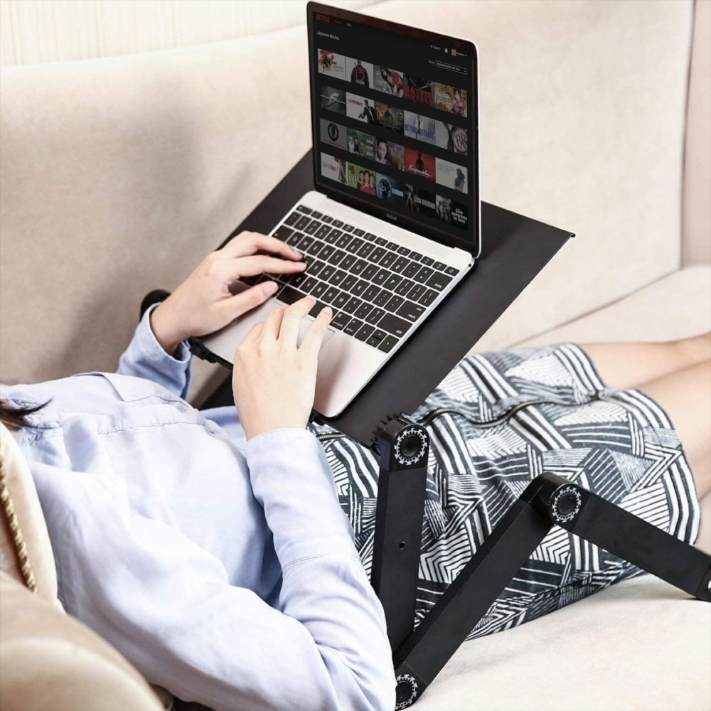 Adjustable Ergonomic Portable Aluminum Laptop Desk. (Mouse Pad Include ...